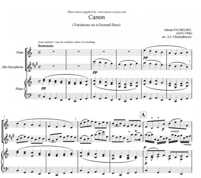 Pachelbel Sheet Music