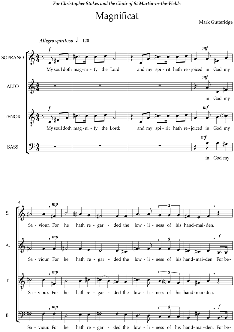 Gutteridge. Magnificat and Nunc Dimittis classical sheet music Gutteridge. Magnificat and Nunc Dimittis classical sheet music