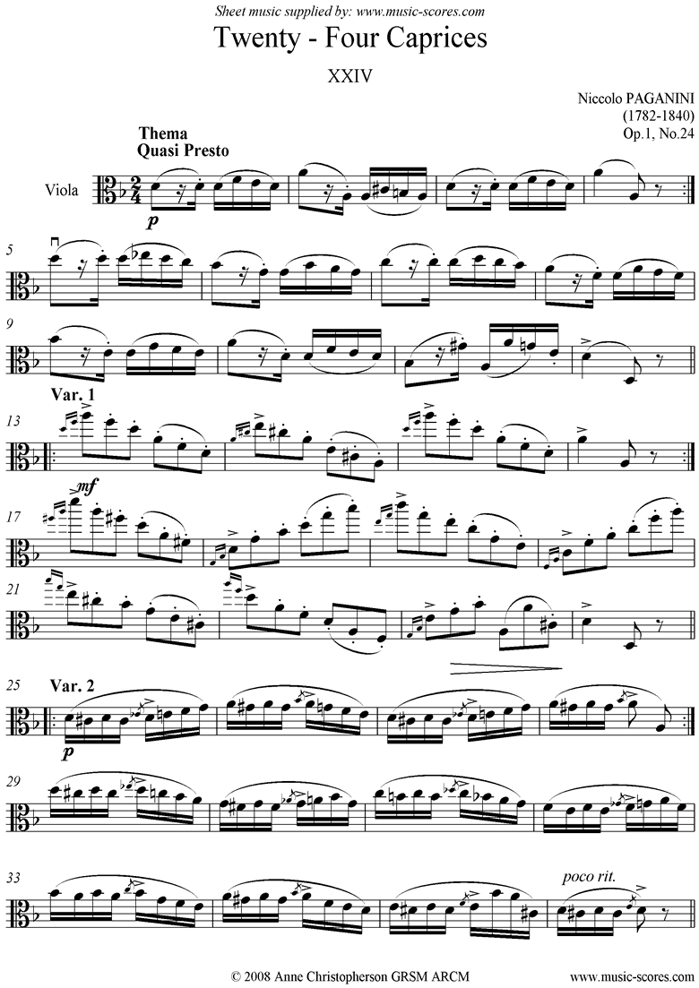 Paganini Caprice 24 Viola Ubicaciondepersonas Cdmx Gob Mx